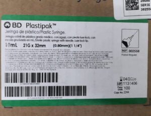 Jeringa Con Aguja Bd Plastipak 10 Ml 21gx32mm Con 100 Pzas. – Diagnostica Metropolitana